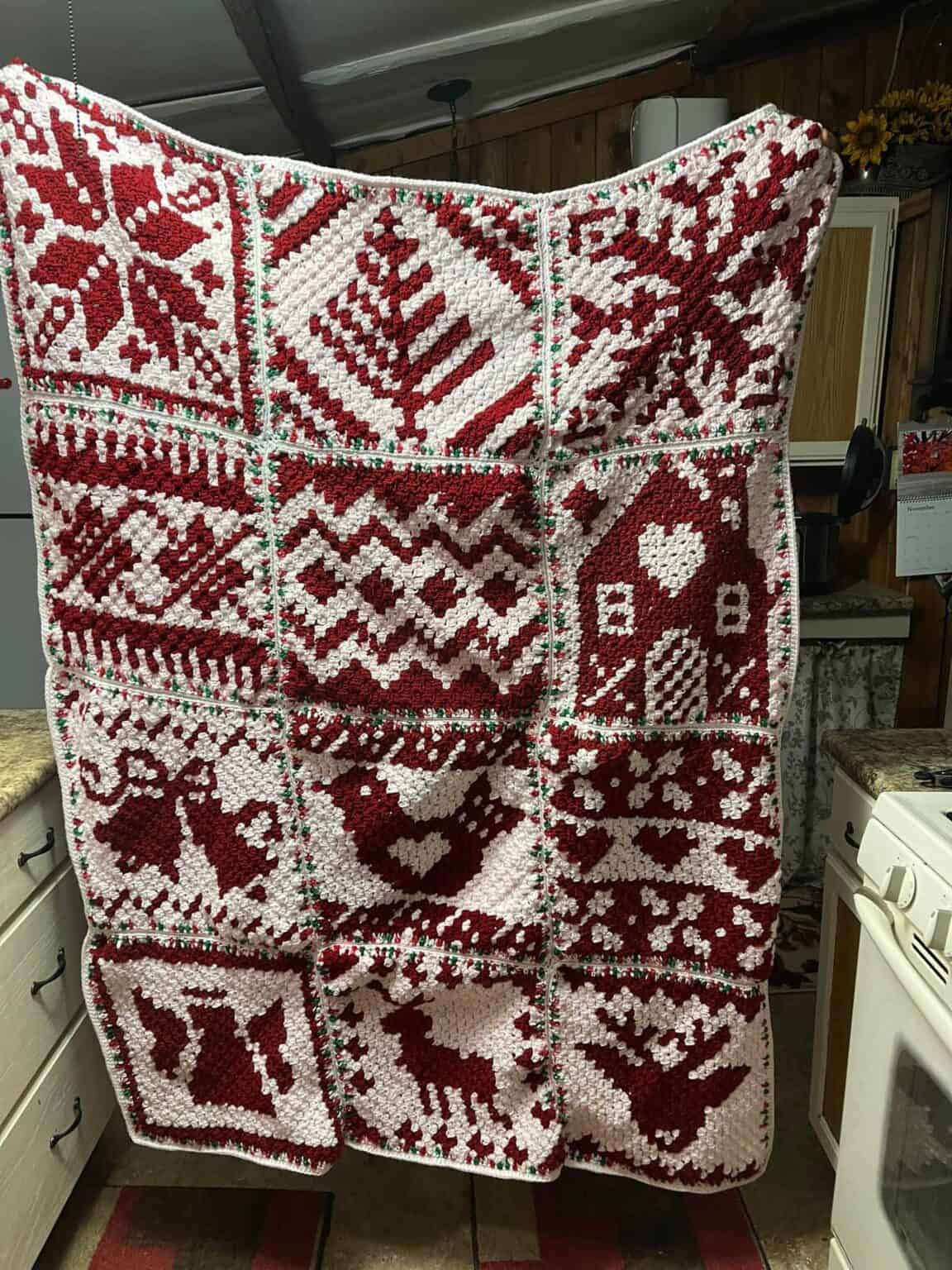 Free Nordic Winter Afghan C2C CAL | Crochet Christmas Blanket Crochet ...