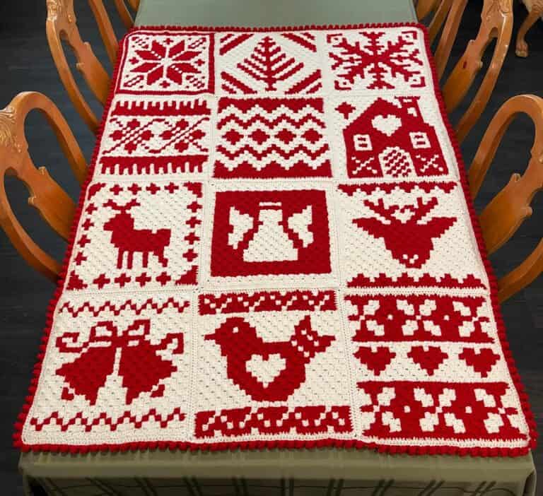 Free Nordic Winter Afghan C2C CAL | Crochet Christmas Blanket Crochet ...