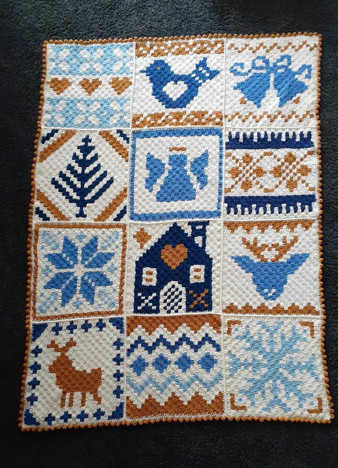 Free Nordic Winter Afghan C2C CAL | Crochet Christmas Blanket Crochet ...