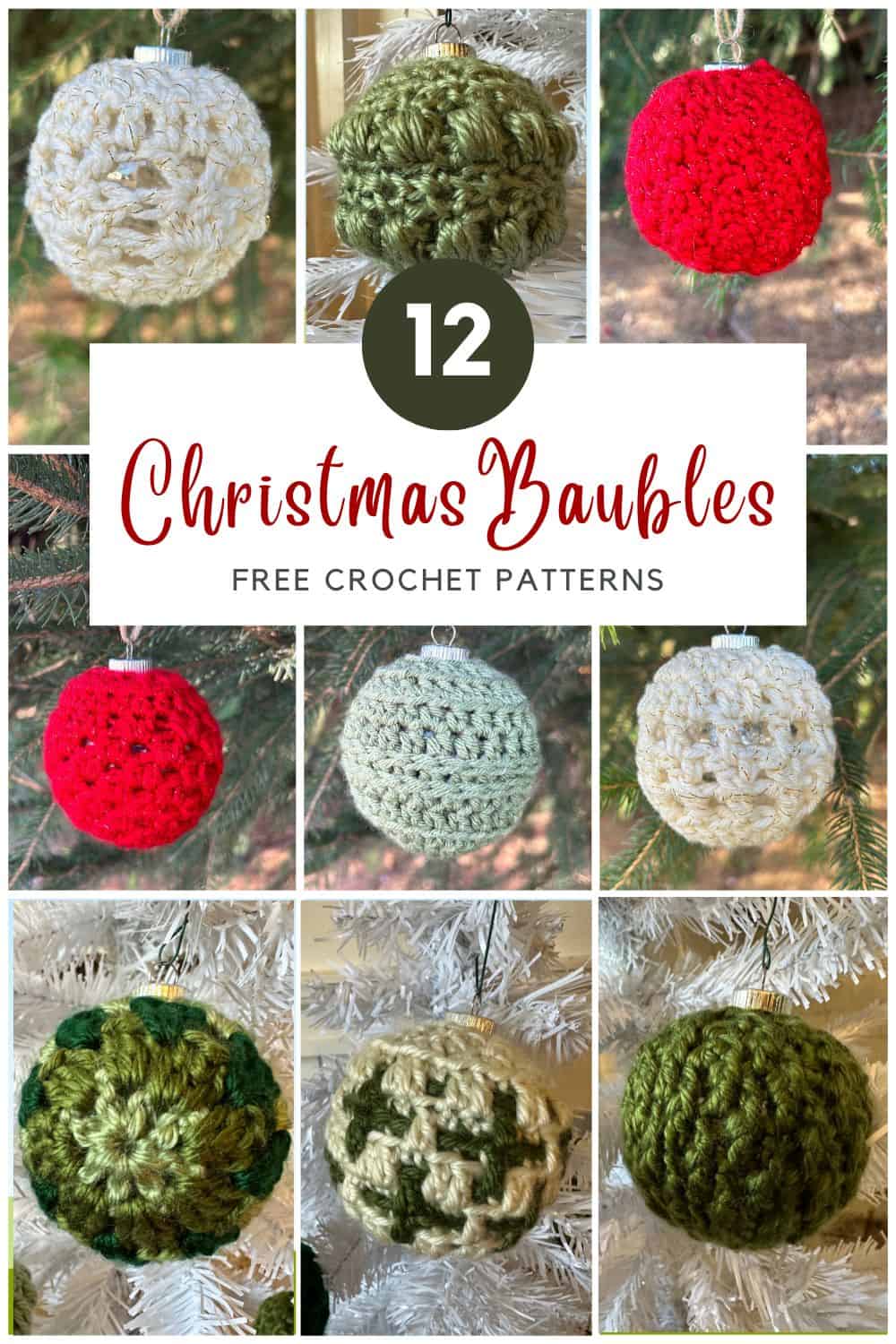 12 Free Crochet Christmas Bauble Ornament Patterns - A Very Bauble ...