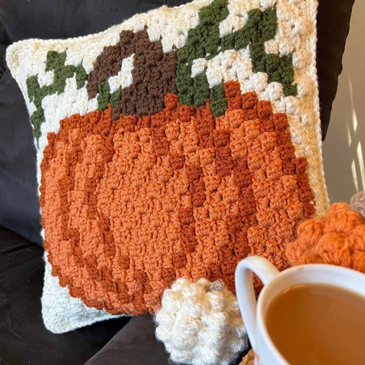 Autumn Leaf C2C Pillow - Premium Crochet Pattern for Fall Home Decor ...