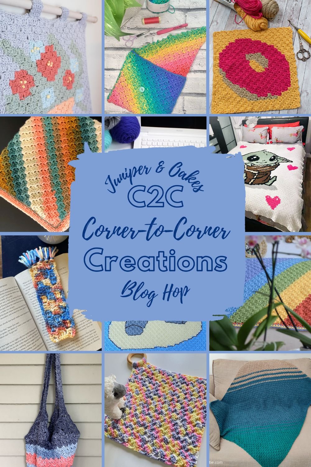 C2C Crochet Pattern Round Up - 15 Corner-to-Corner Crochet Patterns - Juniper and Oakes