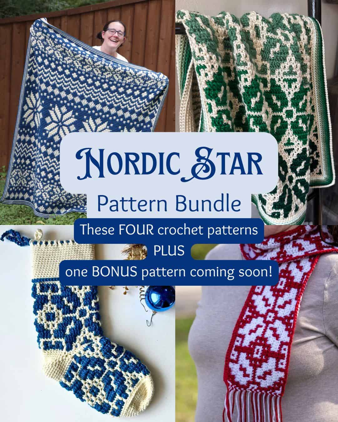 Mosaic Crochet Christmas Stocking - Free Crochet Pattern - Nordic Star ...