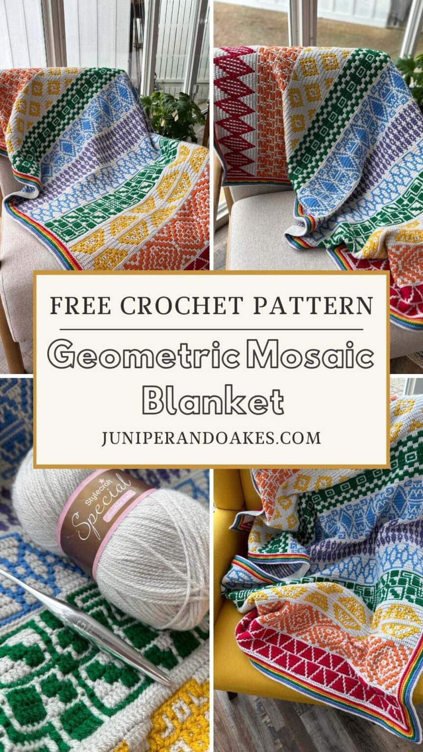 FREE CAL - Mosaic In A Month CAL | Geometric Mosaic Crochet blanket ...