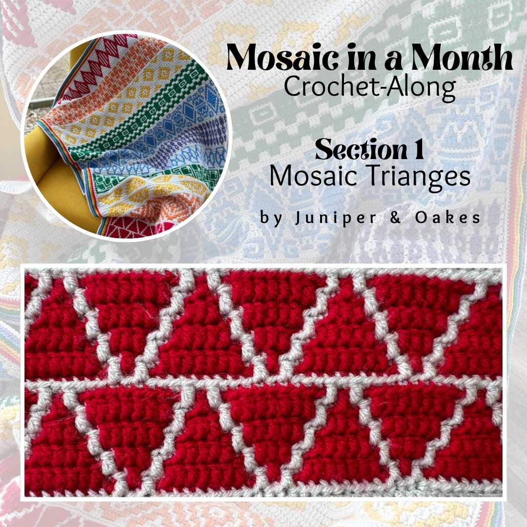 Free Mosaic Crochet Triangle Blanket Pattern - Juniper and Oakes