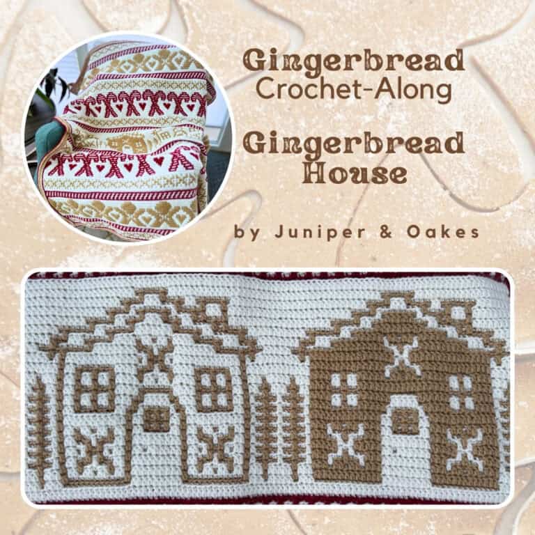 Free Mosaic Crochet Gingerbread House Pattern - Juniper and Oakes