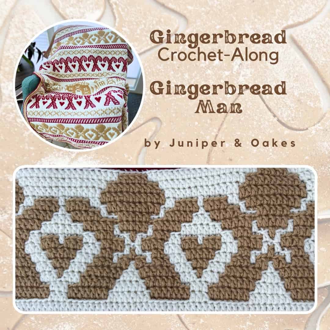 Free Mosaic Crochet Gingerbread Man Blanket Pattern - Juniper and Oakes