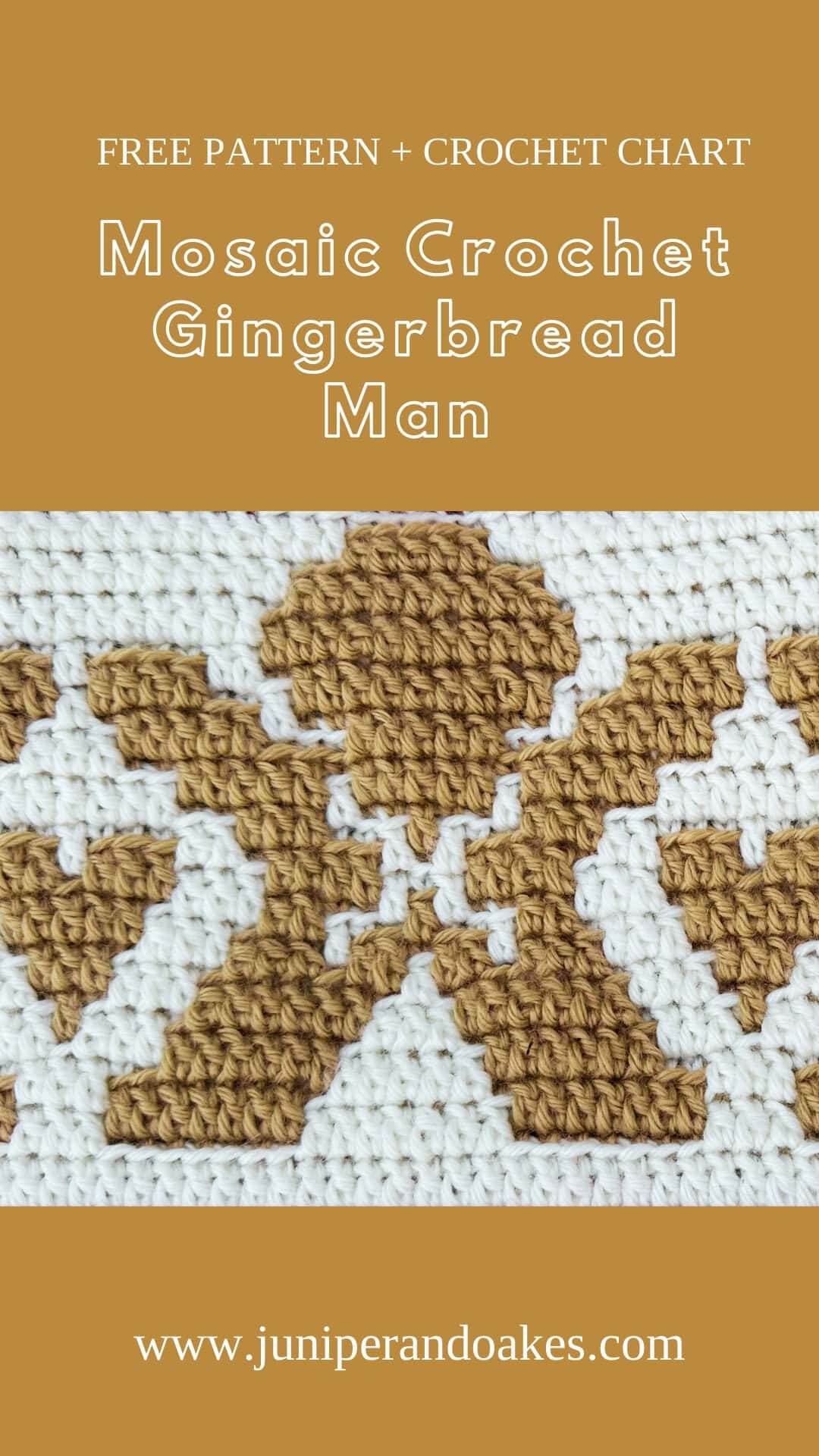 Free Mosaic Crochet Gingerbread Man Blanket Pattern - Juniper and Oakes