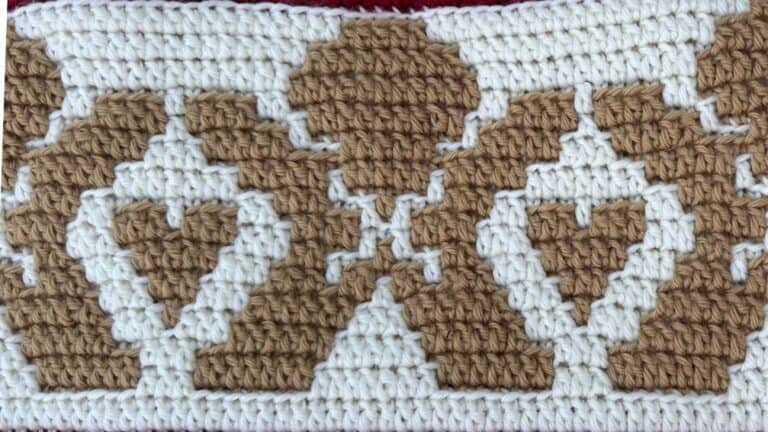 Free Mosaic Crochet Gingerbread Man Blanket Pattern - Juniper and Oakes