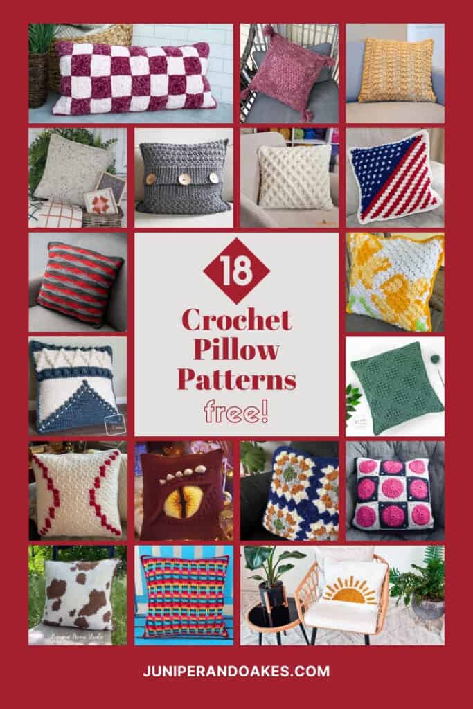 18 Cozy and Comforting Crochet Pillows - Free Patterns - Juniper and Oakes