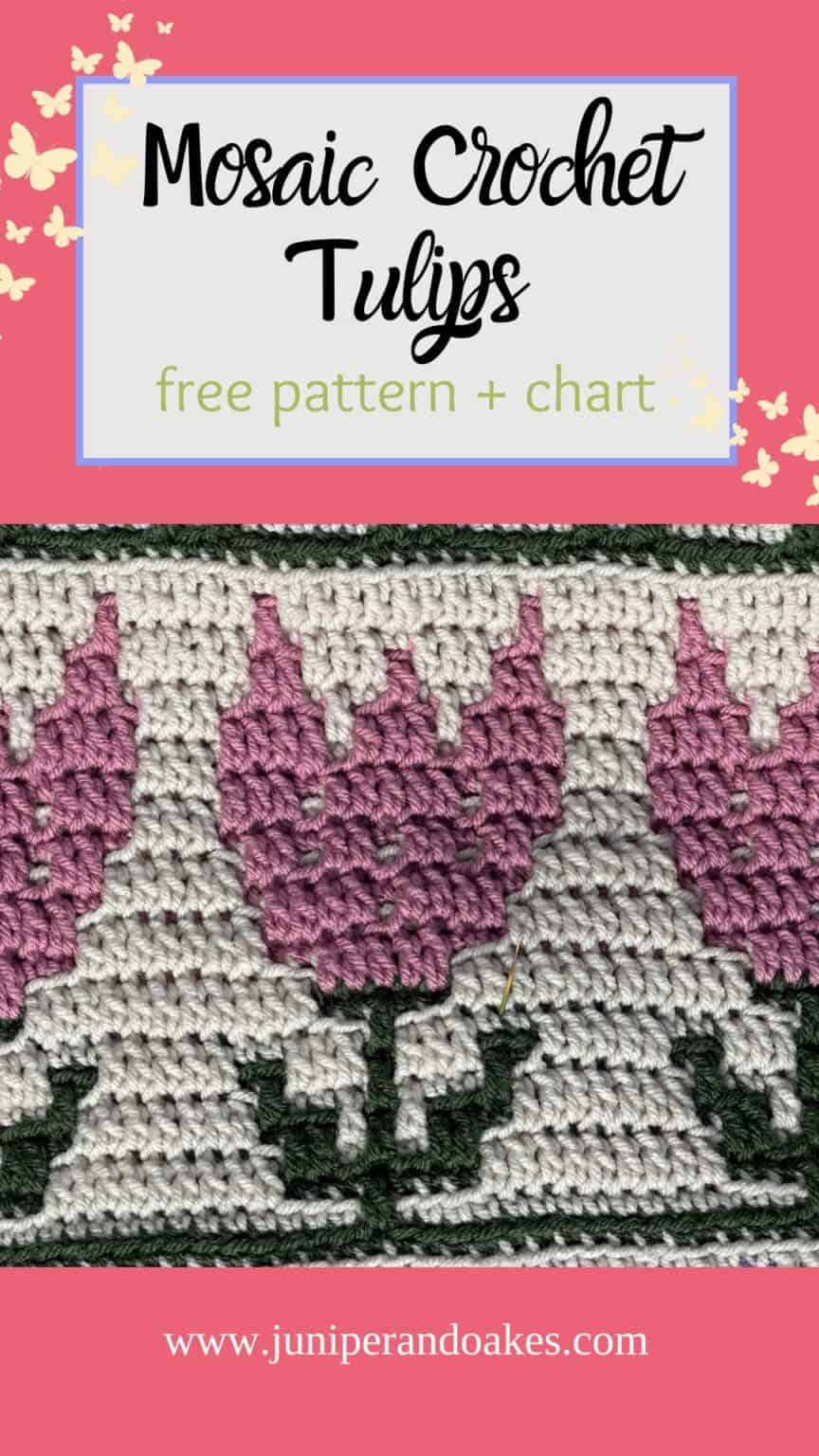 Mosaic Crochet Tulips Pattern + Free Chart - Juniper and Oakes
