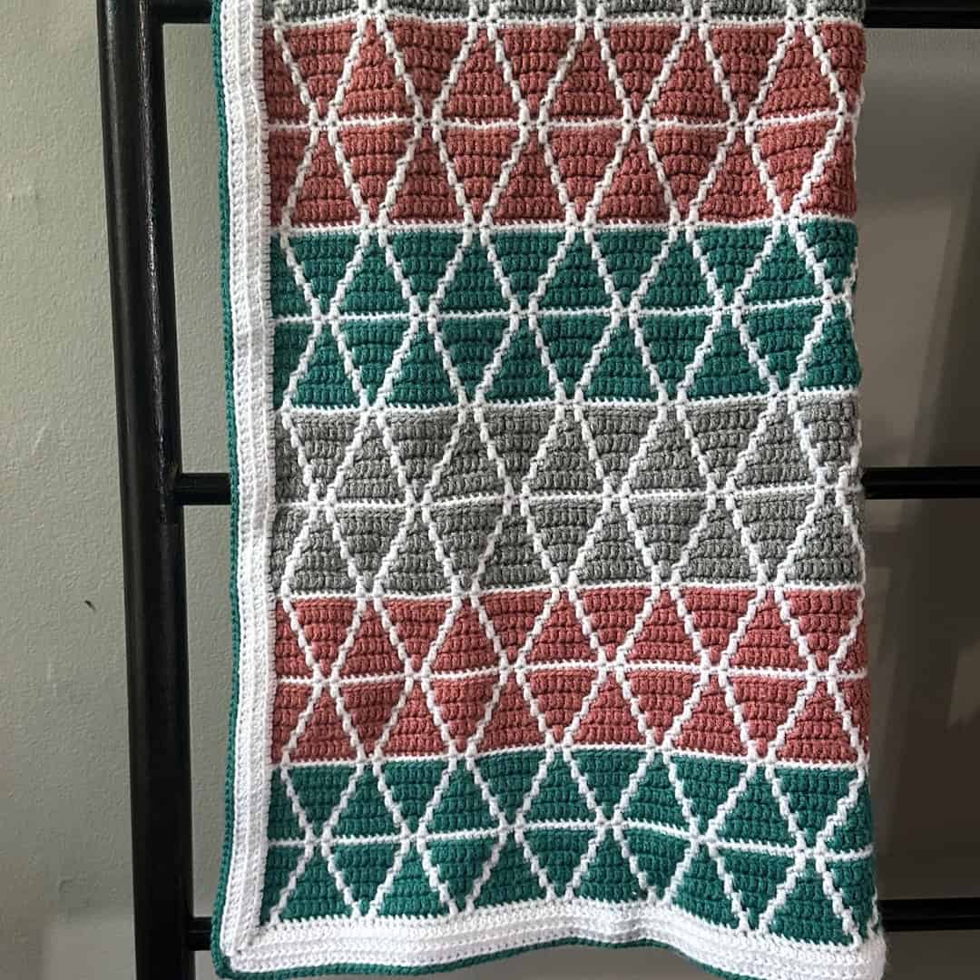 Mosaic Triangles Crochet Baby Blanket – Free Pattern - Juniper and Oakes