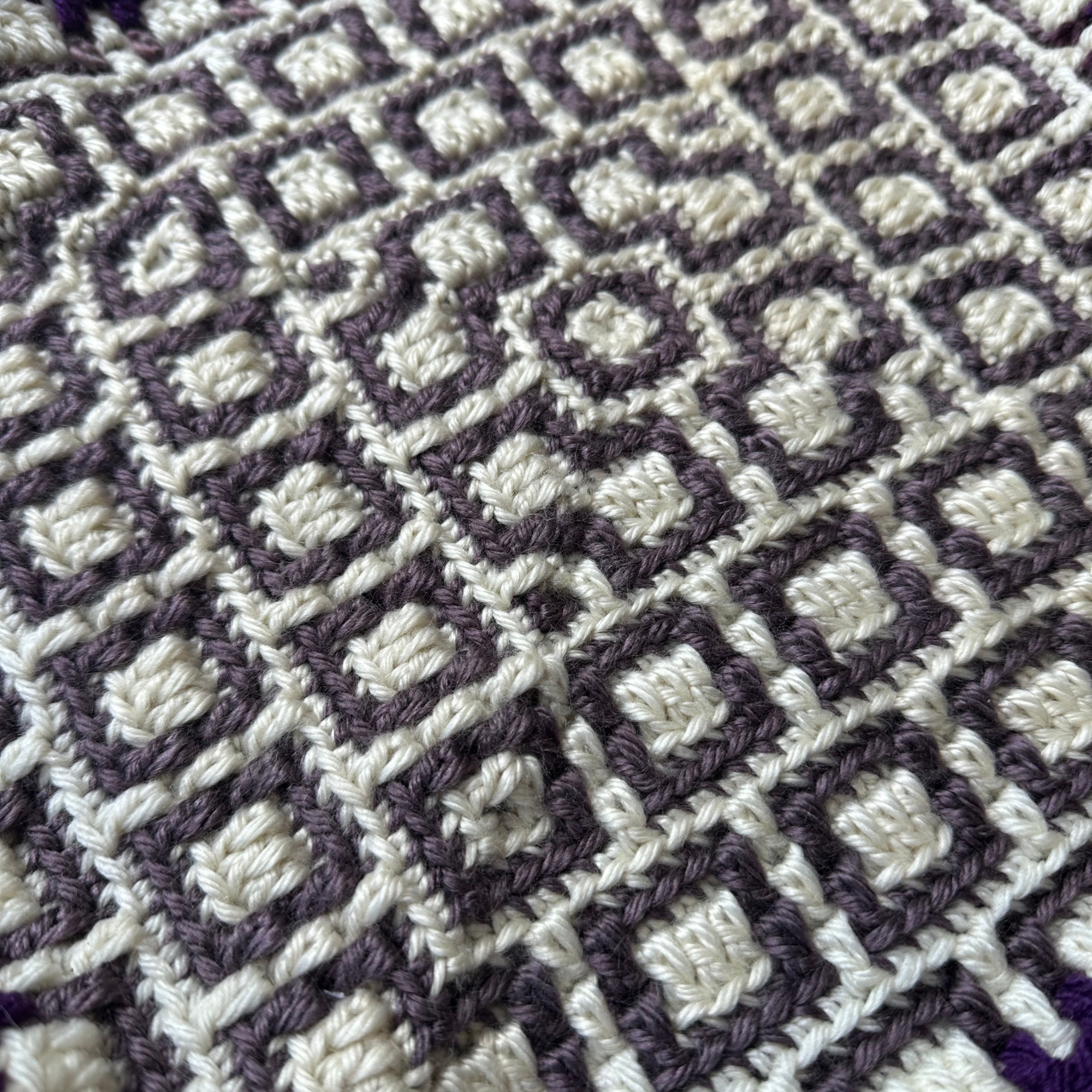 Mosaic Squares Crochet Square - Free Pattern + Chart - Juniper and Oakes